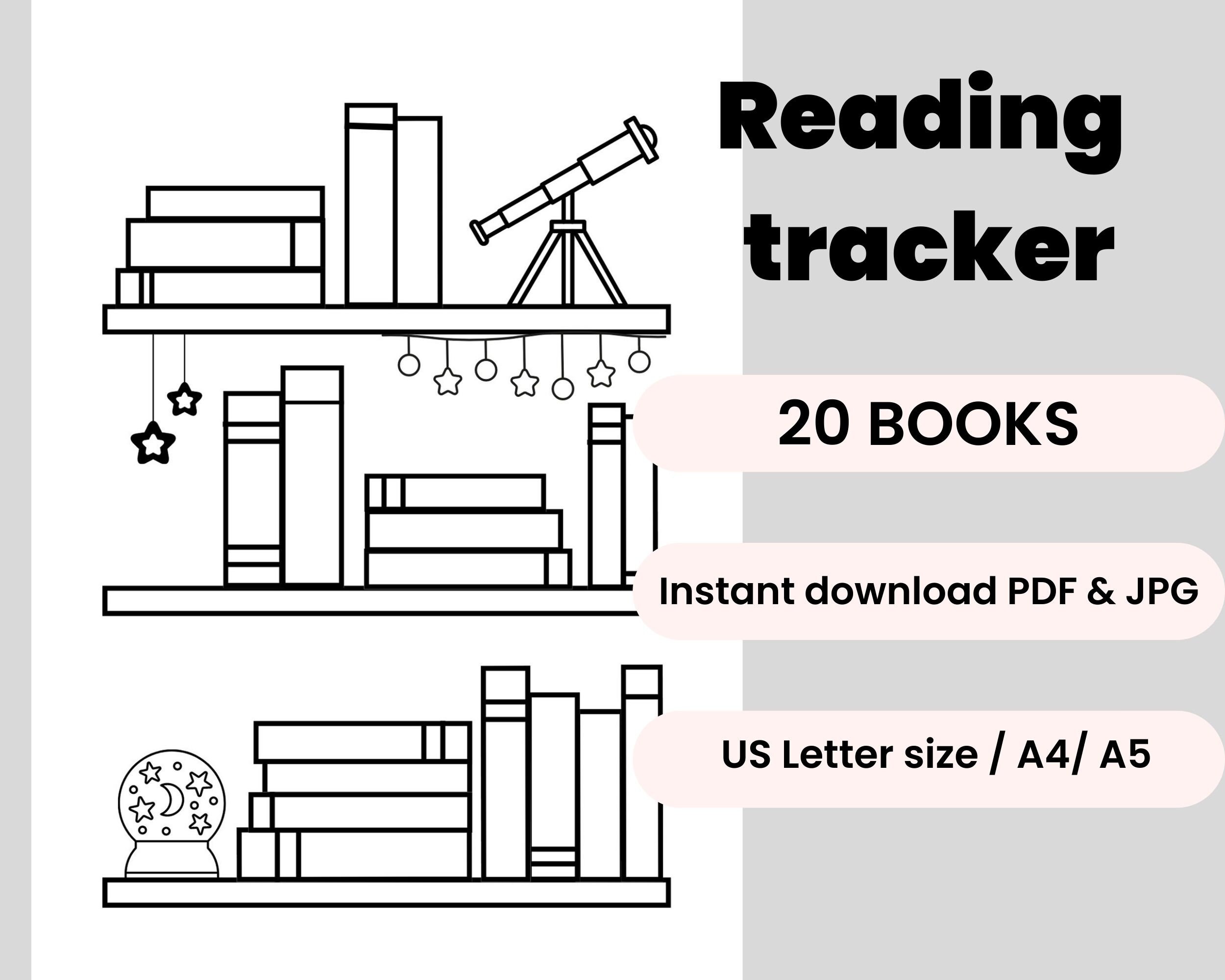 Reading Tracker Printable Bookshelf Planner Monthly Reading - Etsy