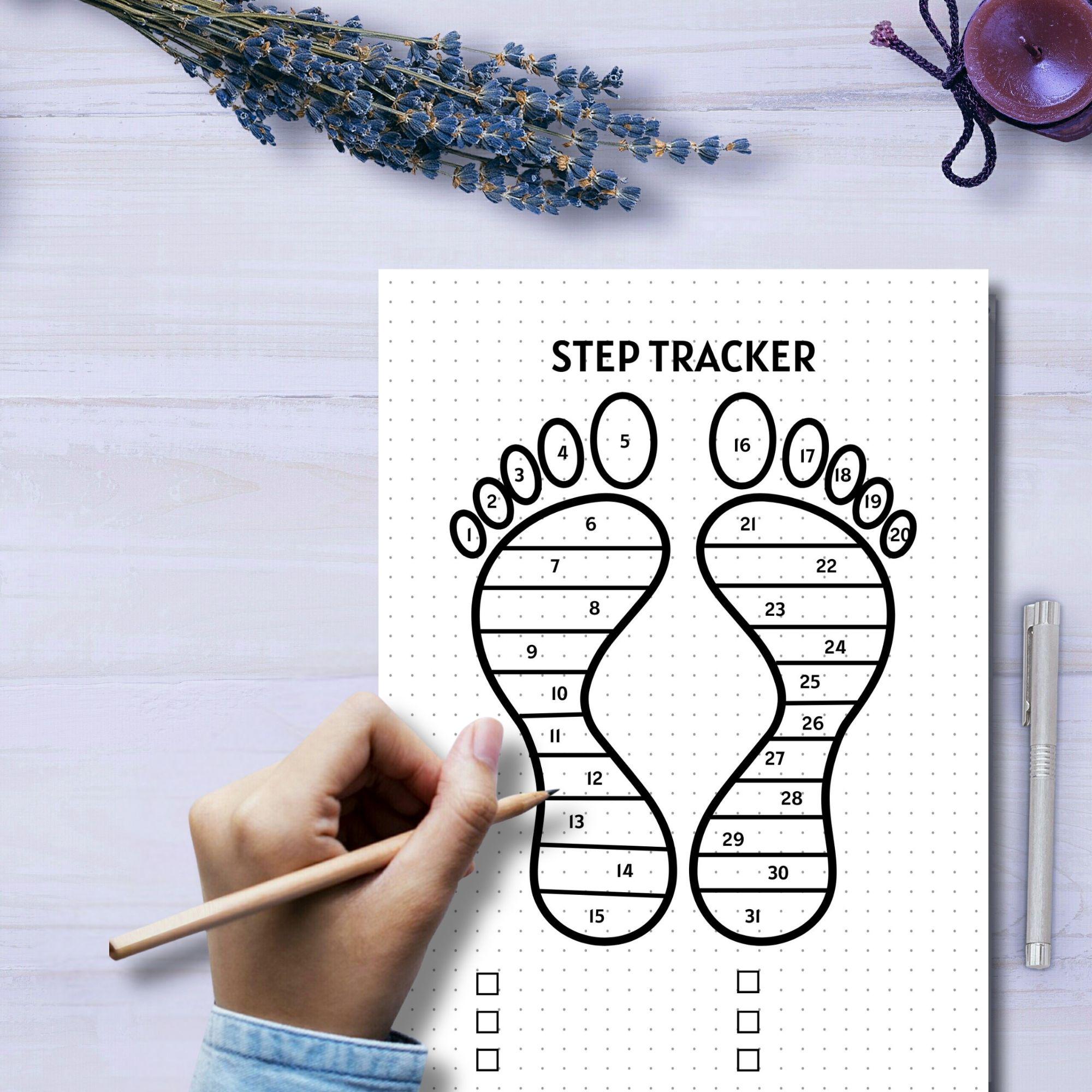 Monthly Step Tracker Printable: Daily Fitness Log (PDF) - Etsy