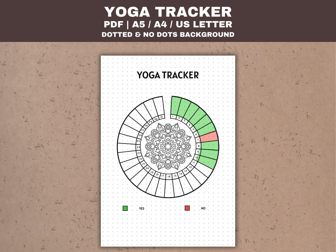 Monthly Yoga Tracker Printable: Habit Circle (digital Download) - Etsy