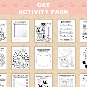 Cat Activity Book Printable Kitty Cat Activity Pages Kitten Activity ...