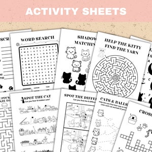 Cat Activity Book Printable Kitty Cat Activity Pages Kitten Activity ...