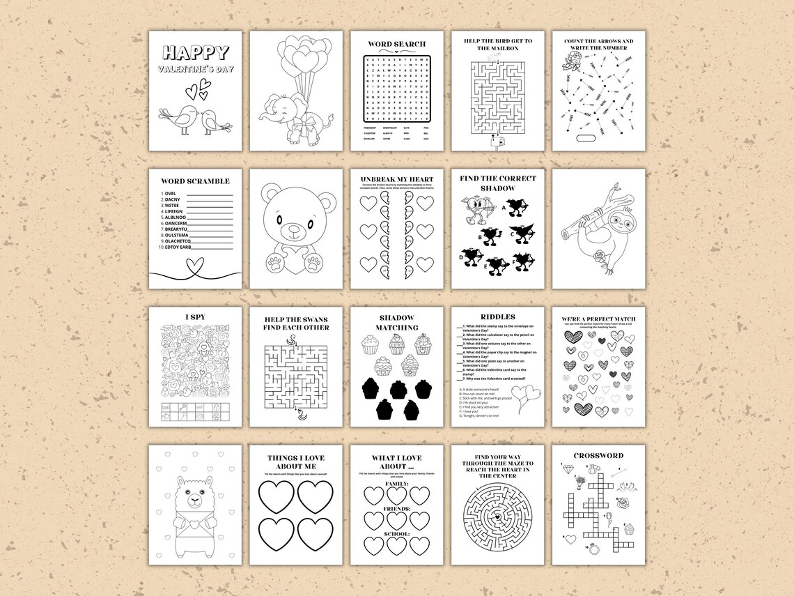 Valentines Day Games for Kids Valentines Activity Pages Saint ...