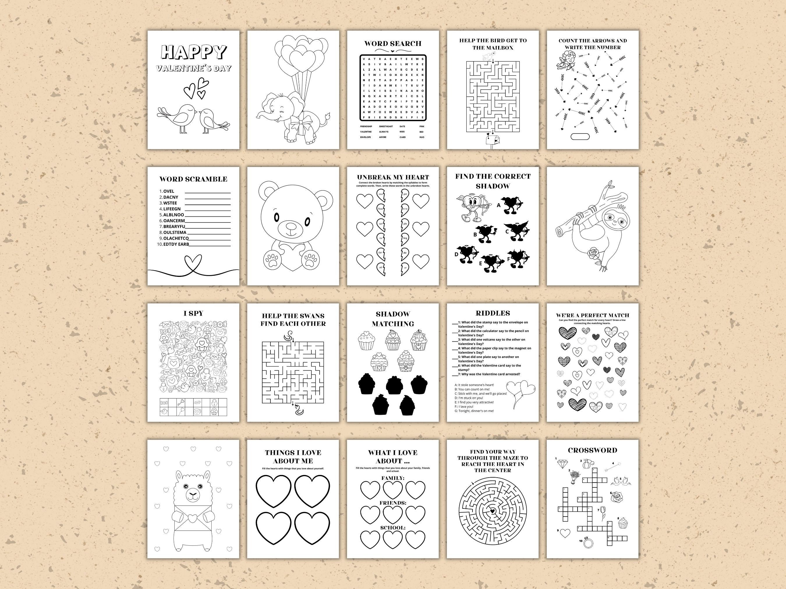 Valentines Day Games for Kids Valentines Activity Pages Saint ...