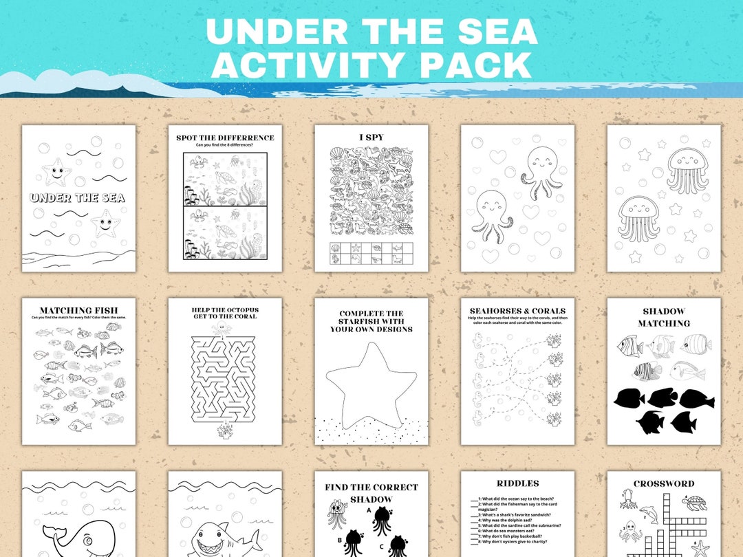 Under the Sea Activity Pack: Ocean Coloring Pages & Games (PDF Download ...