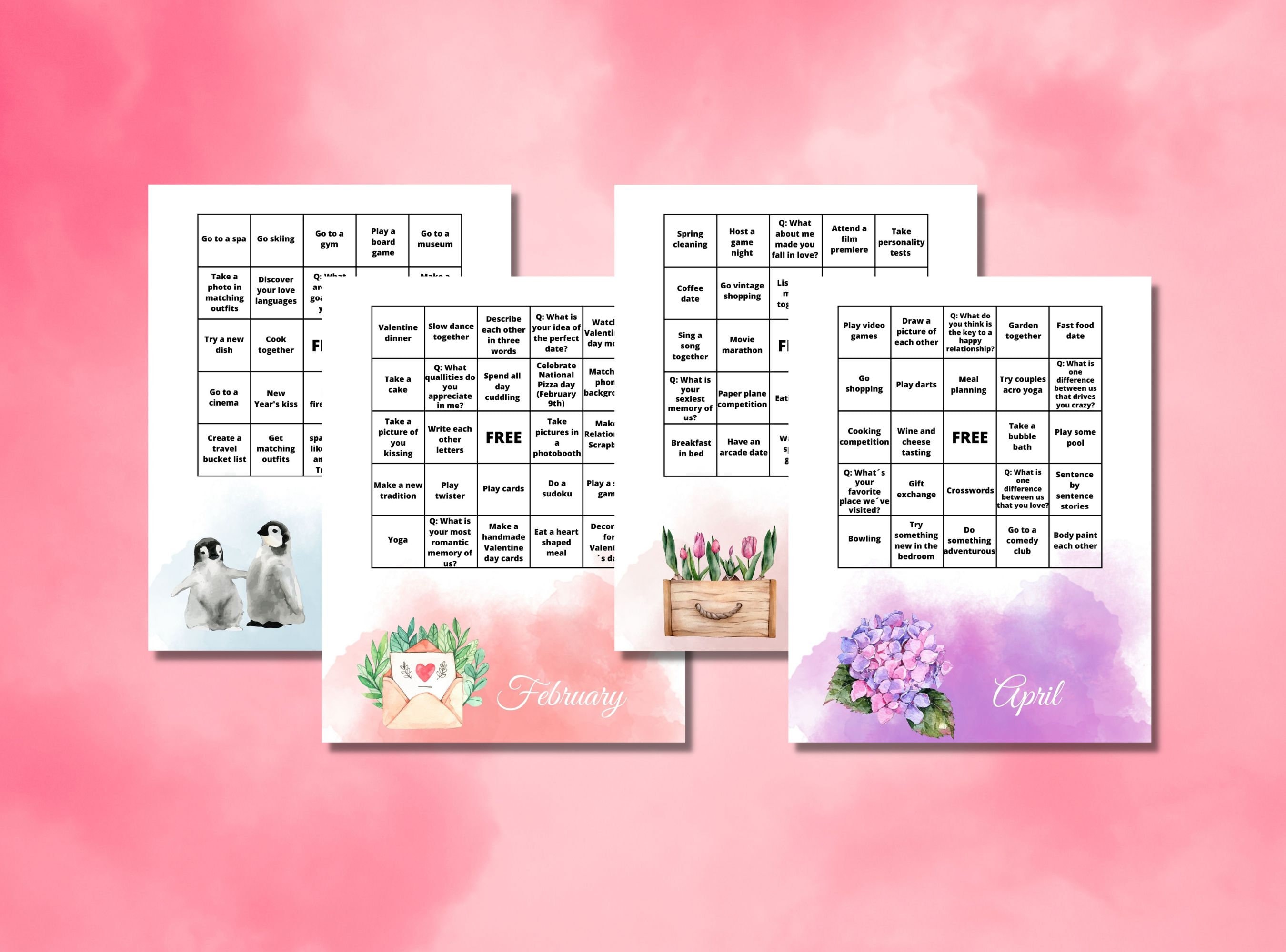 Couple Bingo Game Printable Date Night Bingo Game for Couples Date ...