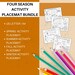 Four Seasons Activity Placemat Bundle: Spring, Summer, Fall, Winter ...