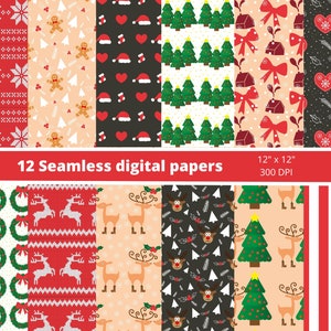 Christmas Digital Papers, Winter Digital Papers, Christmas Scrapbook ...