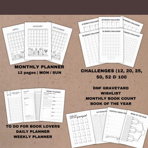 Reading Journal Printable – Book Tracker Pages, Reading Challenge PDF ...