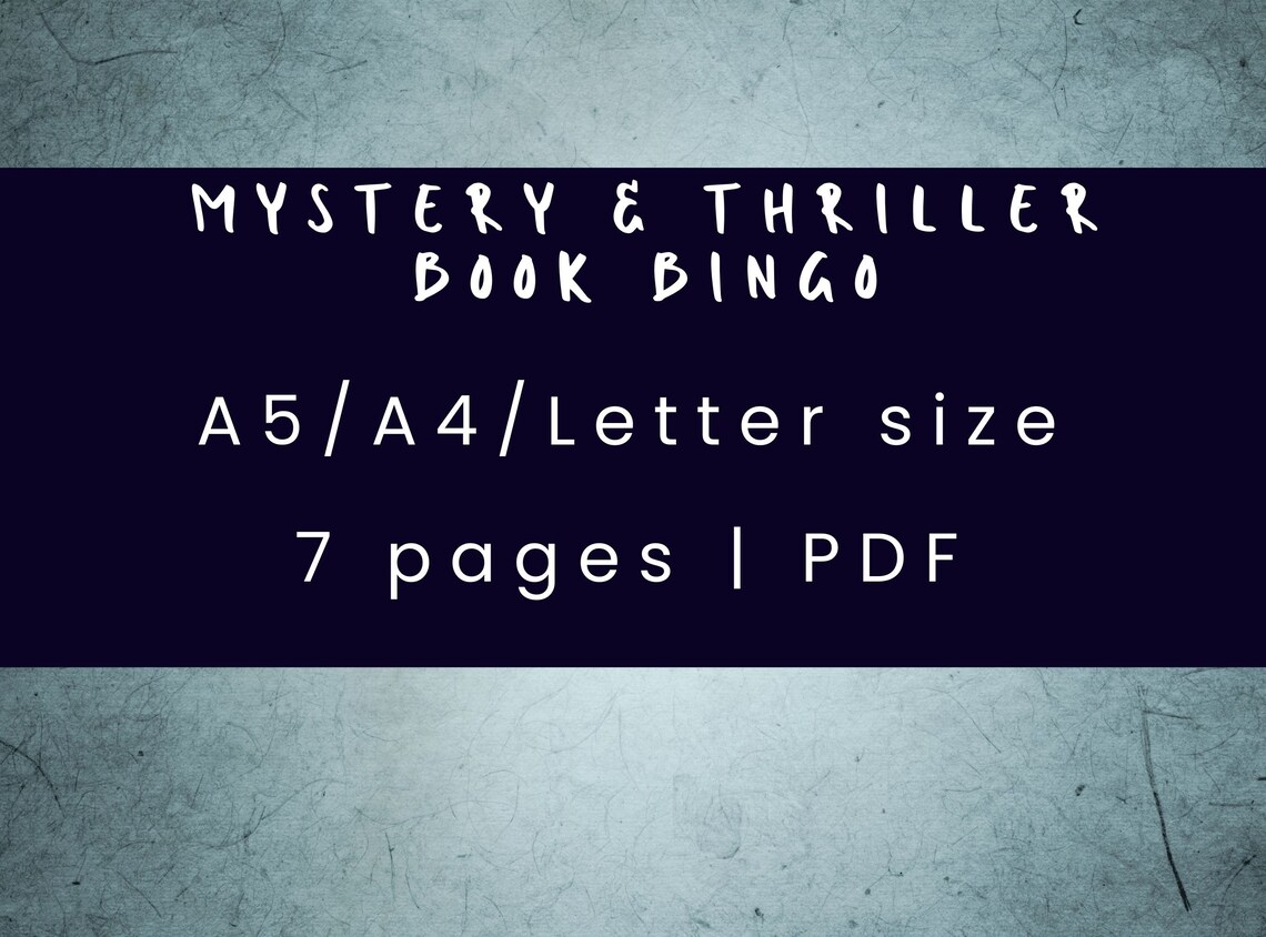 Mystery Thriller Book Bingo, Mystery Thriller Book Challange, Book ...