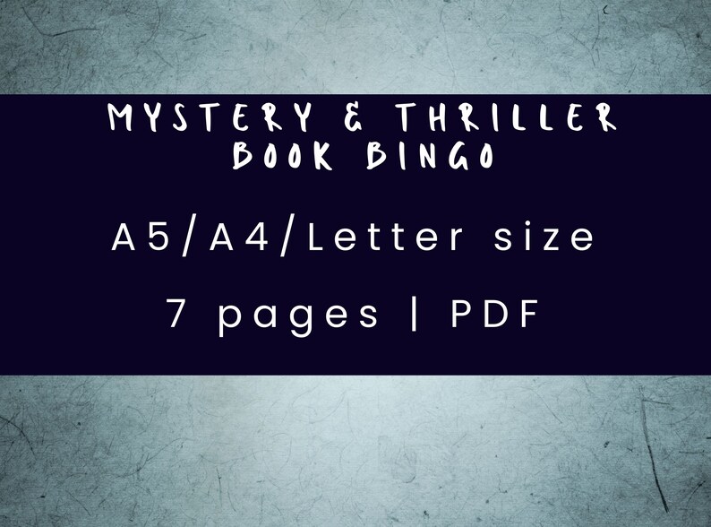 Mystery Thriller Book Bingo, Mystery Thriller Book Challange, Book ...