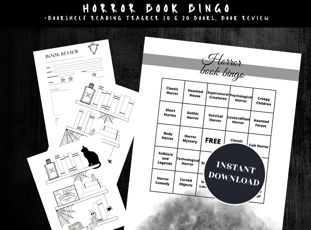 Horror Book Bingo Horror Book Bingo Book Challange Horror - Etsy UK