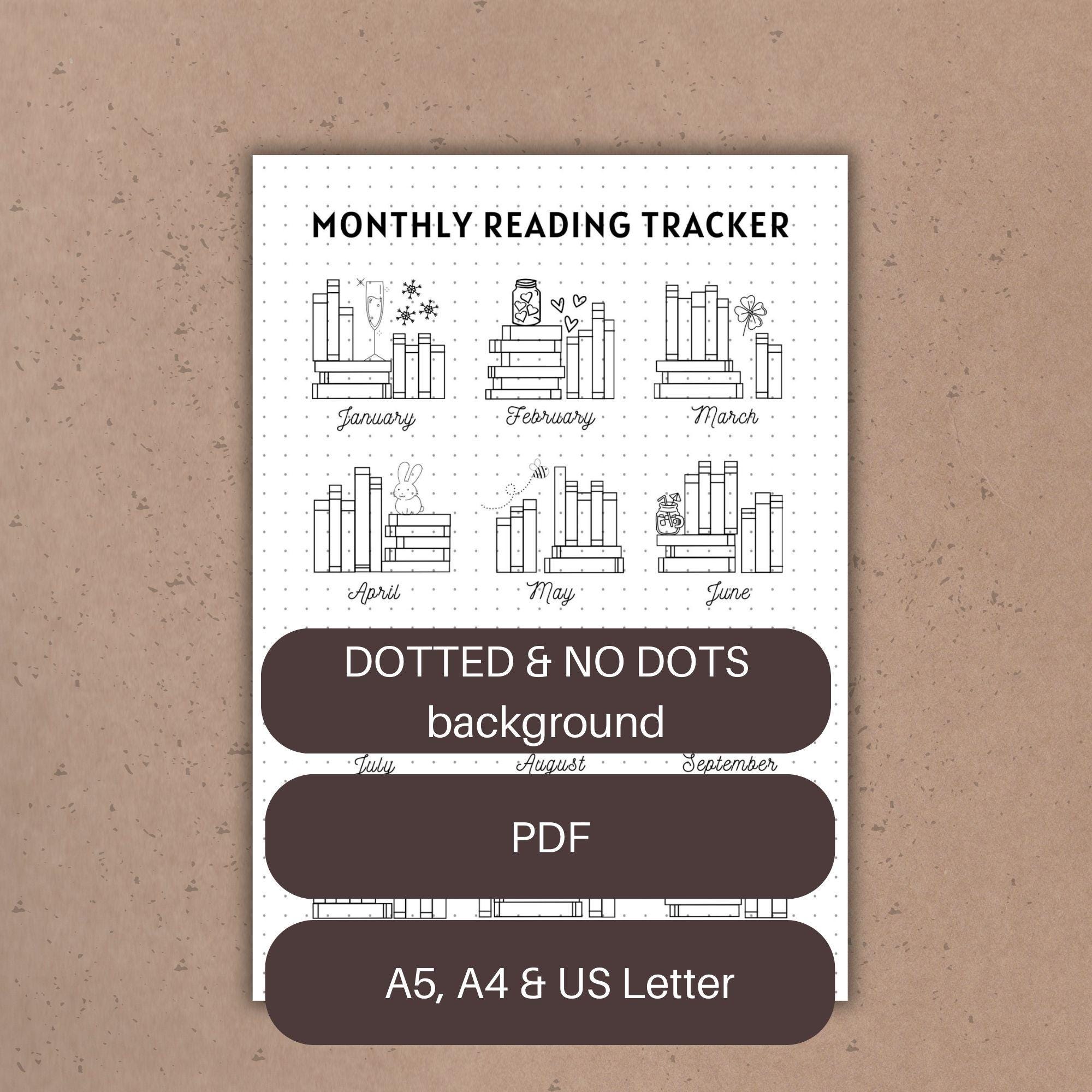 Reading Tracker Printable – Monthly Book Tracker - Yearly Overview ...