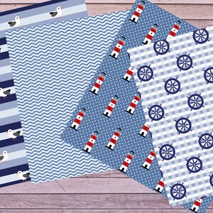 Nautical Digital Papers, Navy Scrapbook Paper, Summer Scrapbook Papers ...