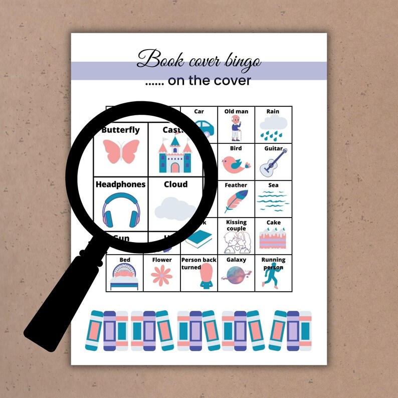 Book Cover Bingo, Book Scavenger Hunt for Kids and Adults, Reading ...