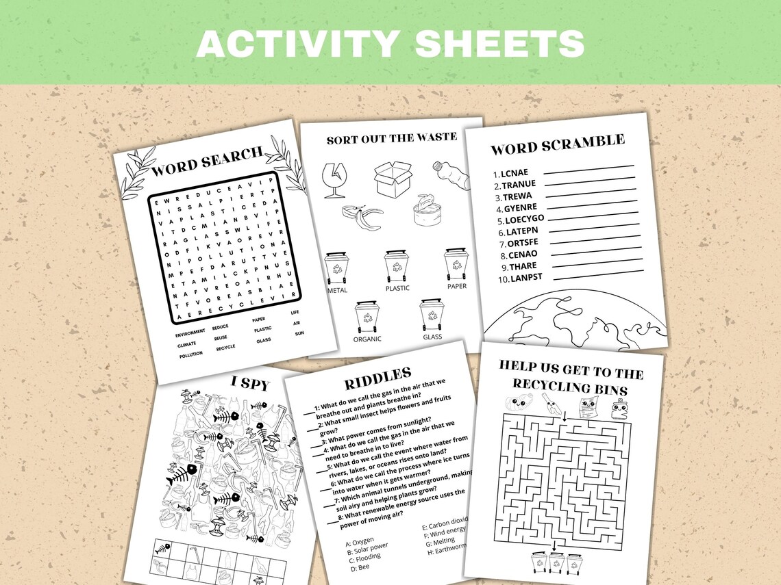 Earth Day Activity Book Printable Games & Coloring Pages Classroom ...