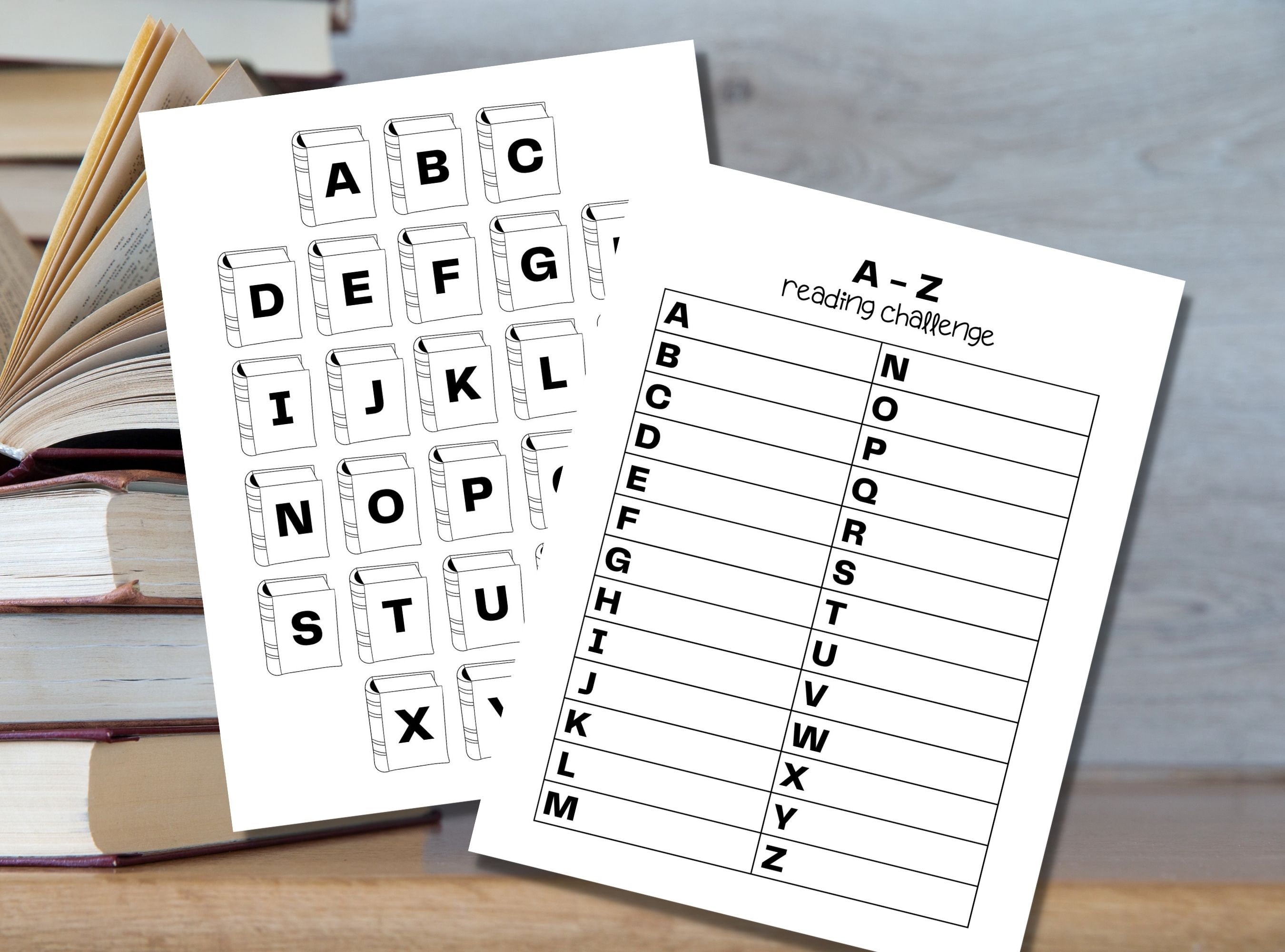 A to Z Reading Challenge Printable, ABC Reading List, Book Reviews A Z ...