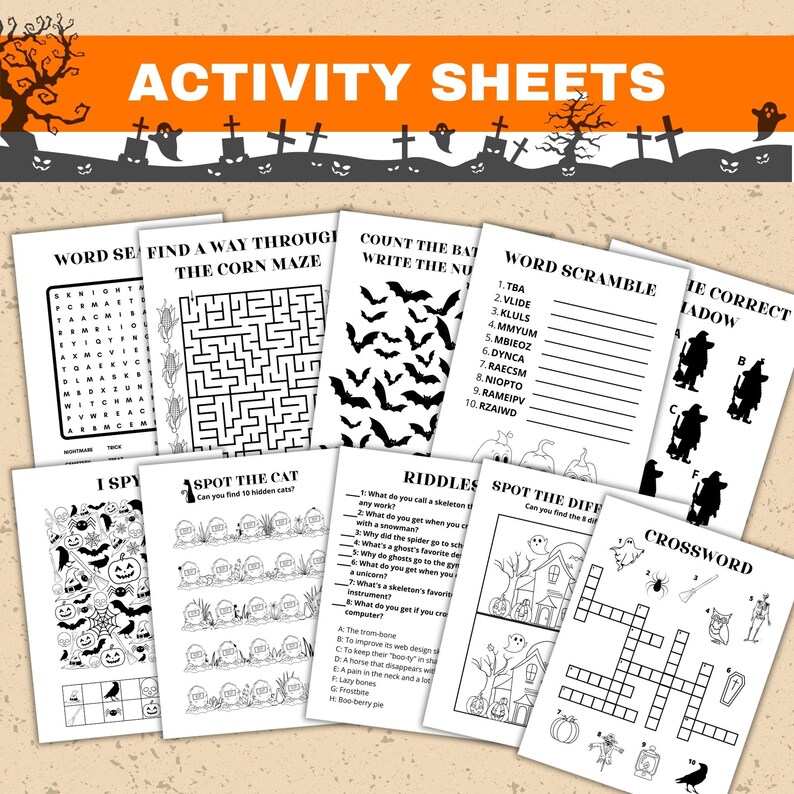 Halloween Activity Sheets Printable - Halloween Coloring Pages & Games ...