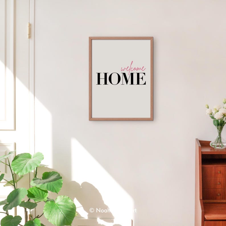Welcome Home Wall Art, Modern Entryway Print, Minimalist Home Decor ...