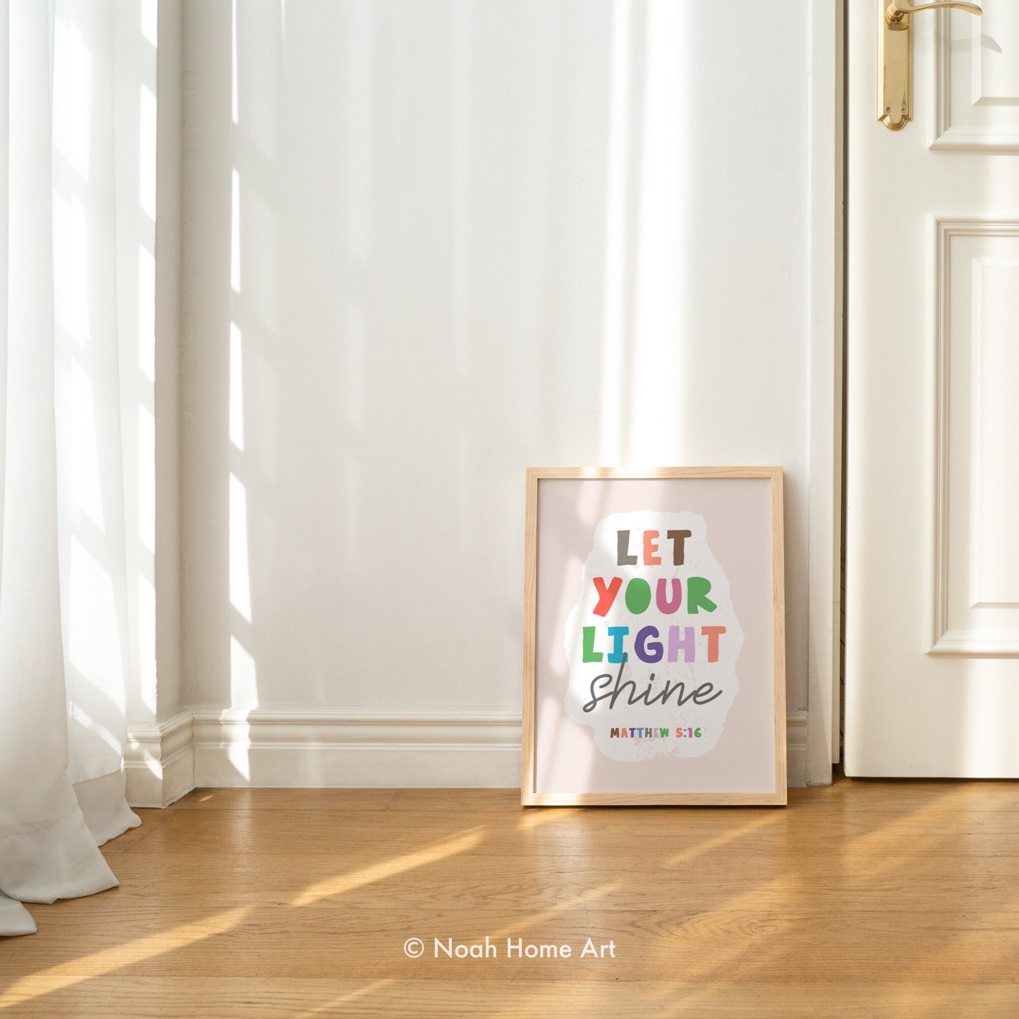 Let Your Light Shine, Matthew 5:16, Bible Verse for Kids, Nursery Decor ...