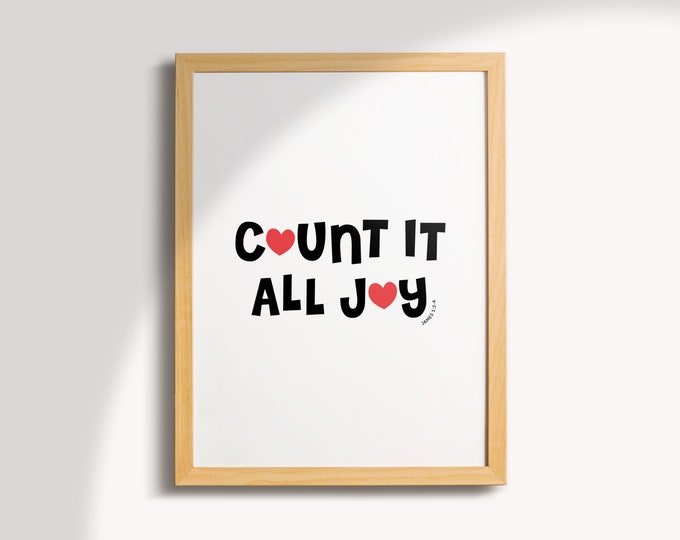 Count It All Joy, Bible Verse Printables. Christian Wall Art, Nursery ...