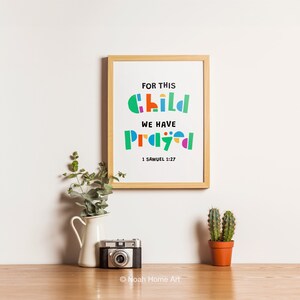 For This Child We Have Prayed, Bible Verse Printables. Christian Wall ...