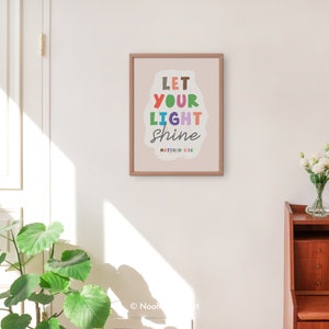 Let Your Light Shine, Matthew 5:16, Bible Verse for Kids, Nursery Decor ...