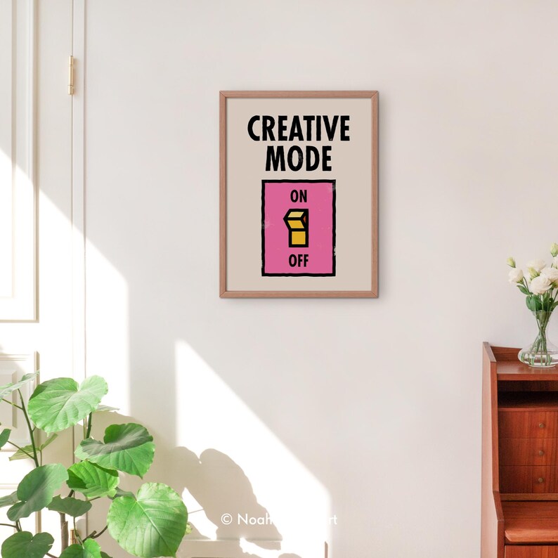 Creative Mode on Wall Art, on off Switch, Inspirational Quotes ...