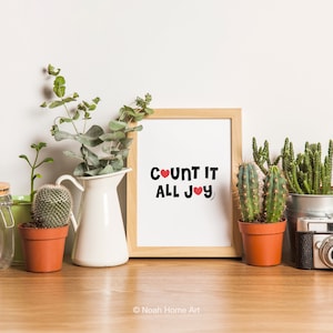 Count It All Joy, Bible Verse Printables. Christian Wall Art, Nursery ...
