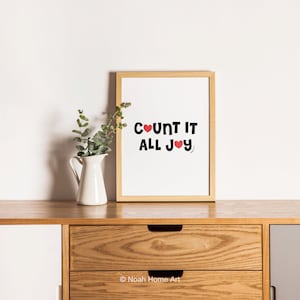 Count It All Joy, Bible Verse Printables. Christian Wall Art, Nursery ...