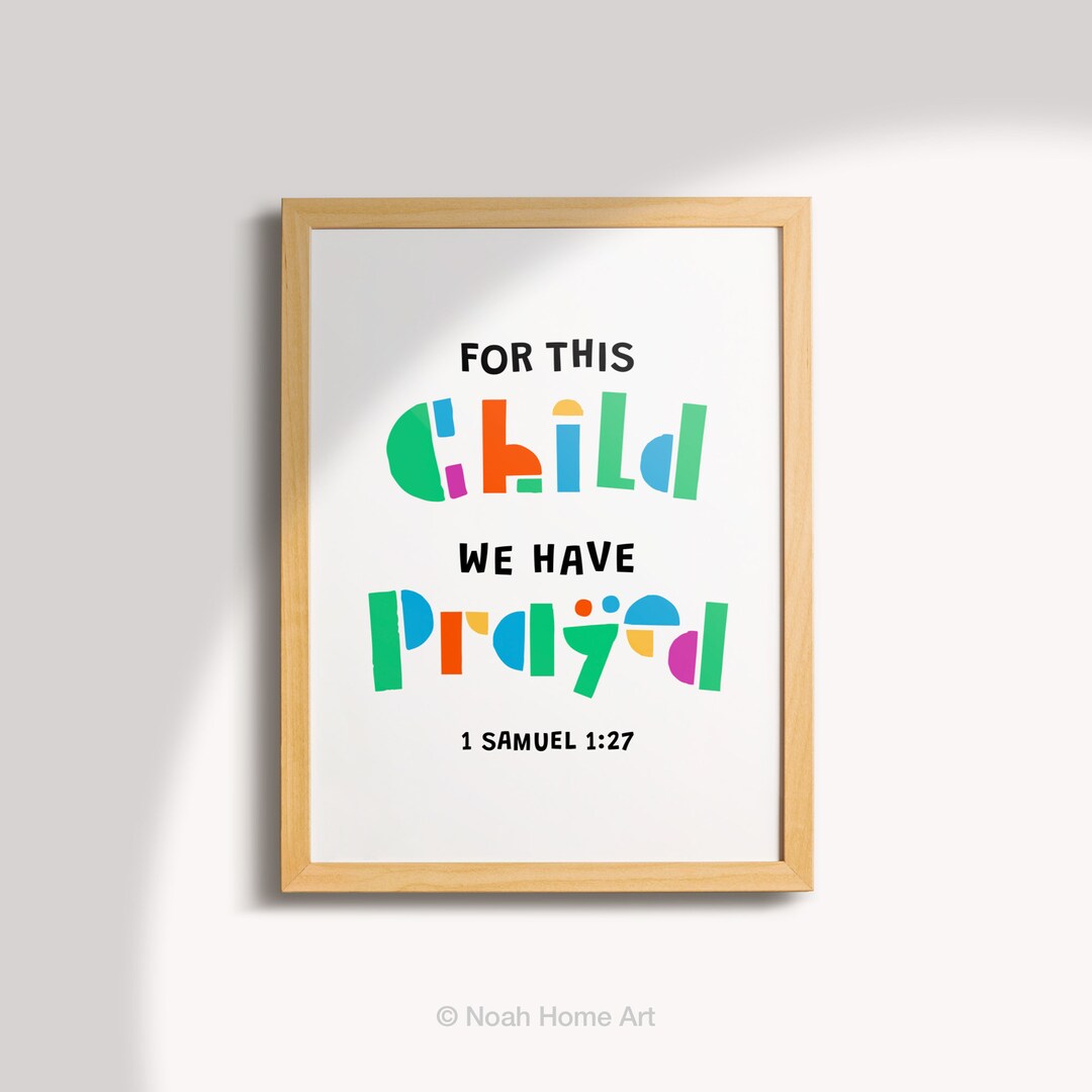 For This Child We Have Prayed, Bible Verse Printables. Christian Wall ...