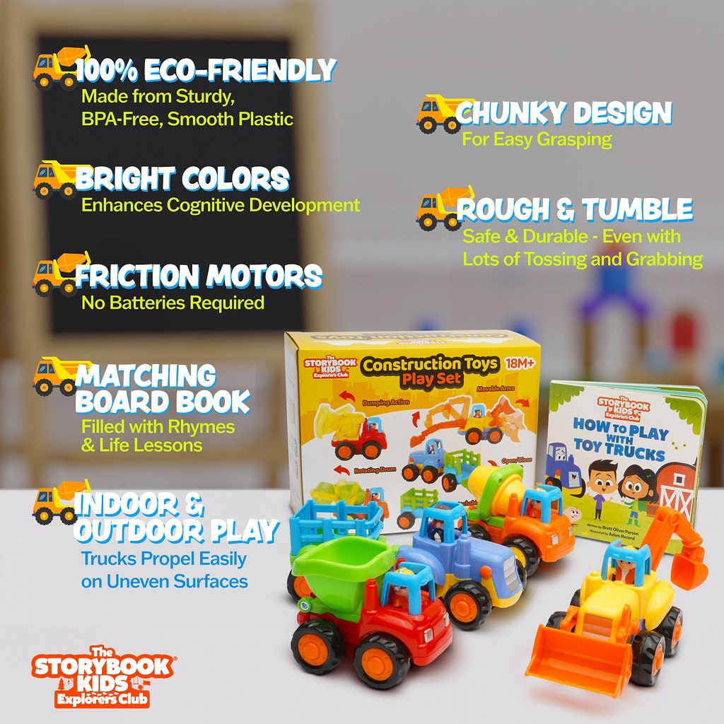 Toddler Construction Friction Truck Toys | Friction Powered Cars Toy ...