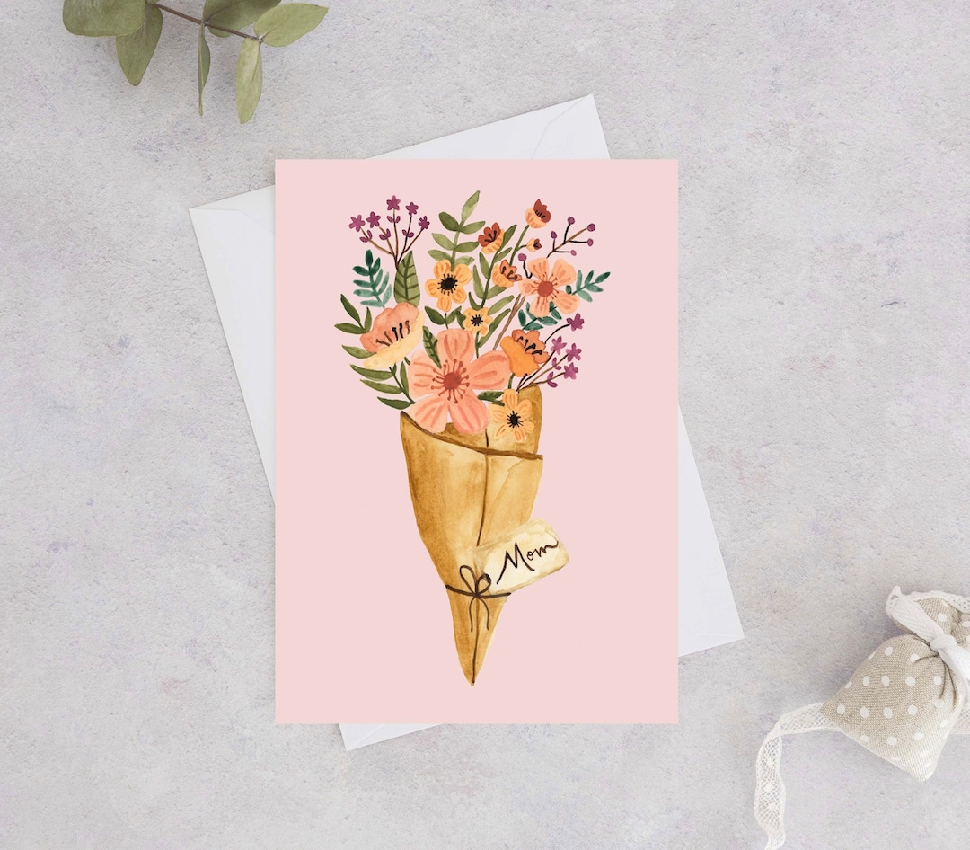 Happy Mother's Day Card - Floral Bouquet, Floral Mother's Day Card ...