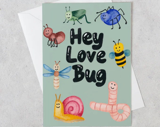 Love Bug Card Insect Bugs Birthday Card Funny Humour Greeting Card Love ...