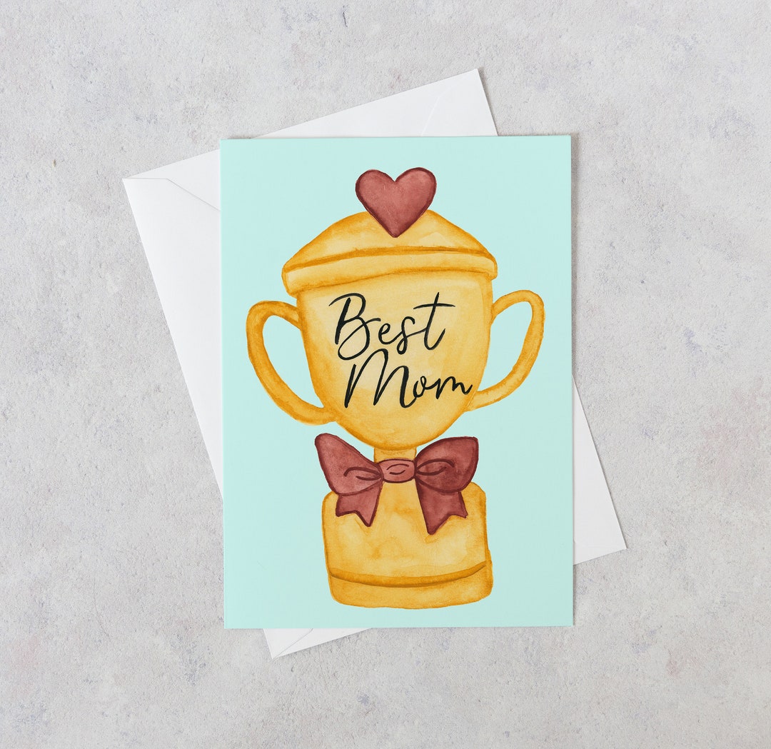 Best Mom Trophy - Mother's Day Card - Etsy
