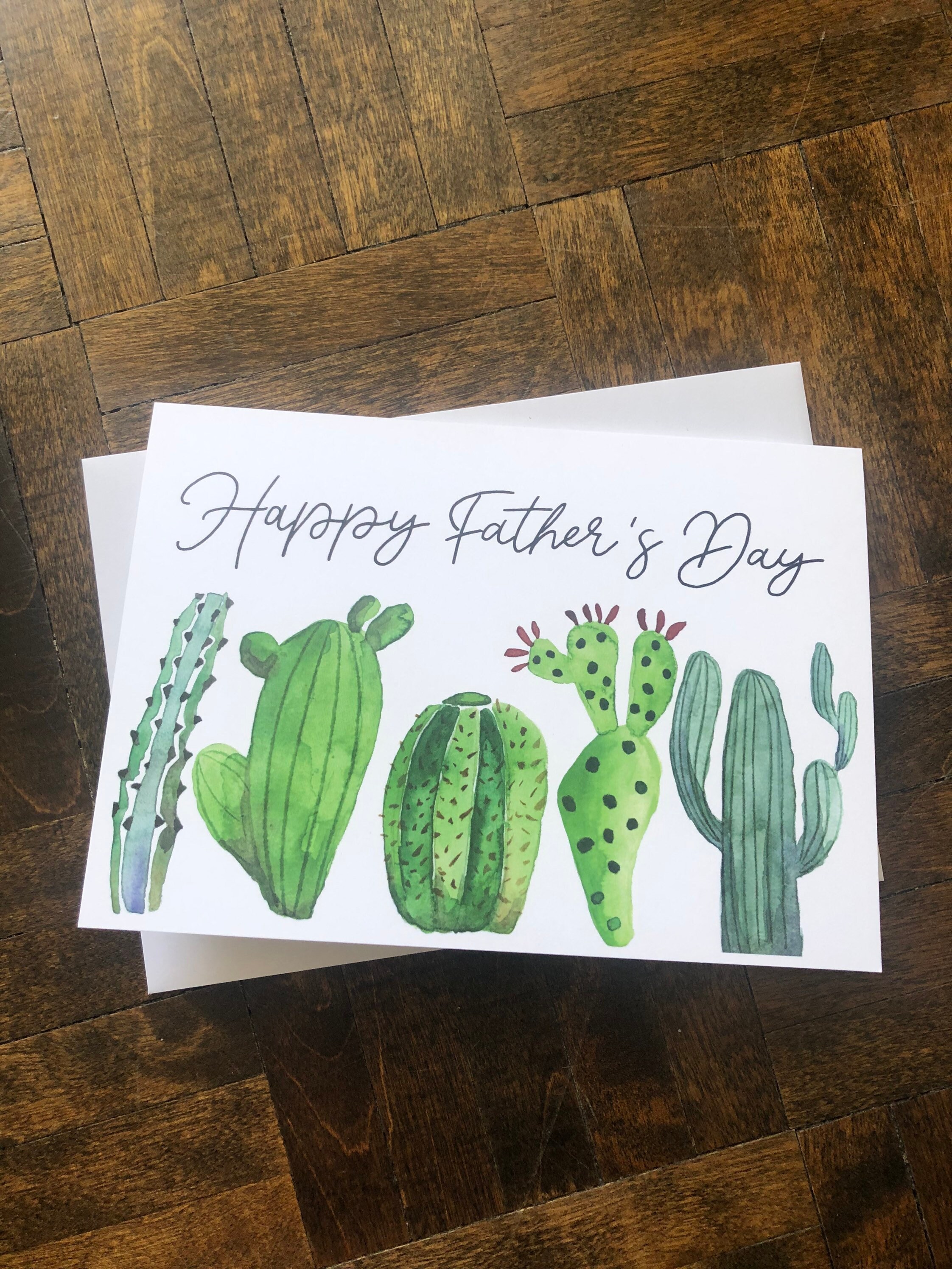 Happy Father's Day Watercolour Card, Father's Day Cactus Card, Father's ...