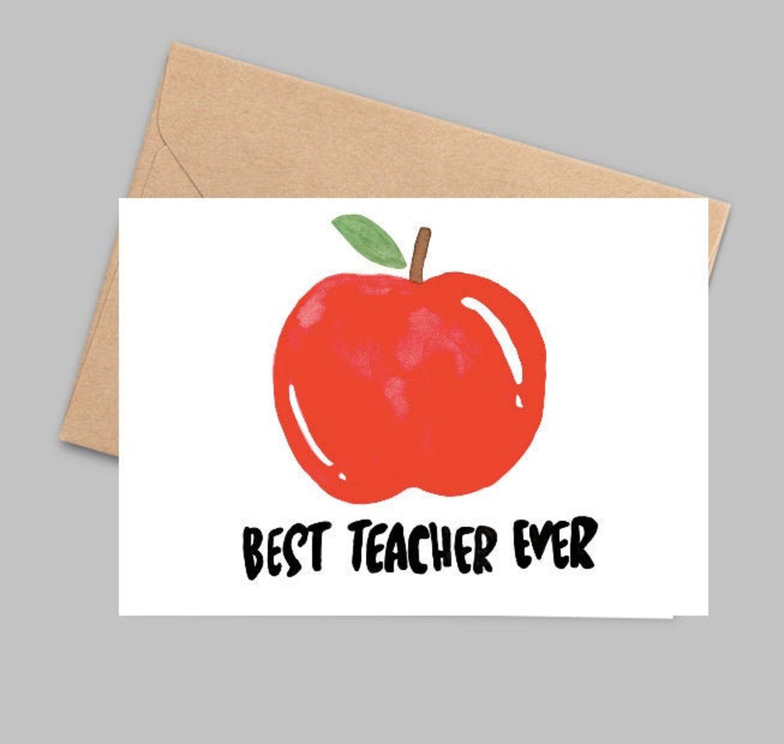 Best Teacher Ever Card, Teacher Appreciation Card, Cute Card for ...