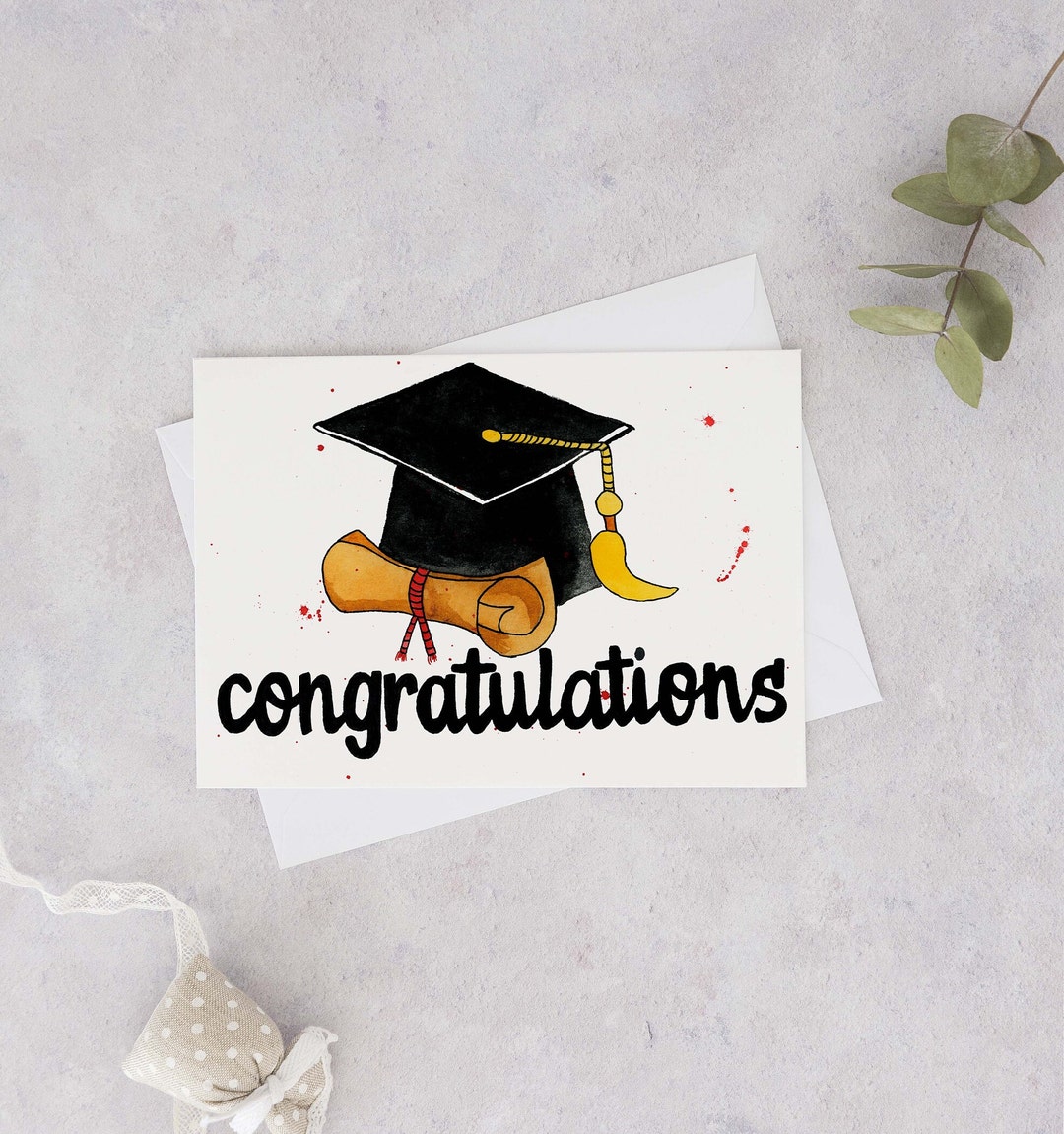 Congratulations Graduation Card, Graduation Cap Card, Congratulations ...
