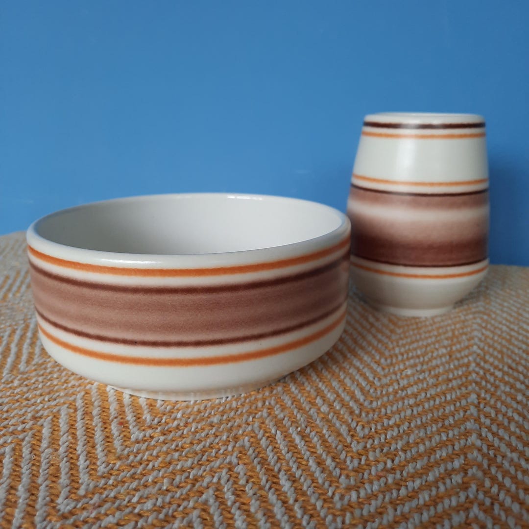 Poole Pottery Picotee Revival Matching Bowel and Pot/vase Retro Design ...