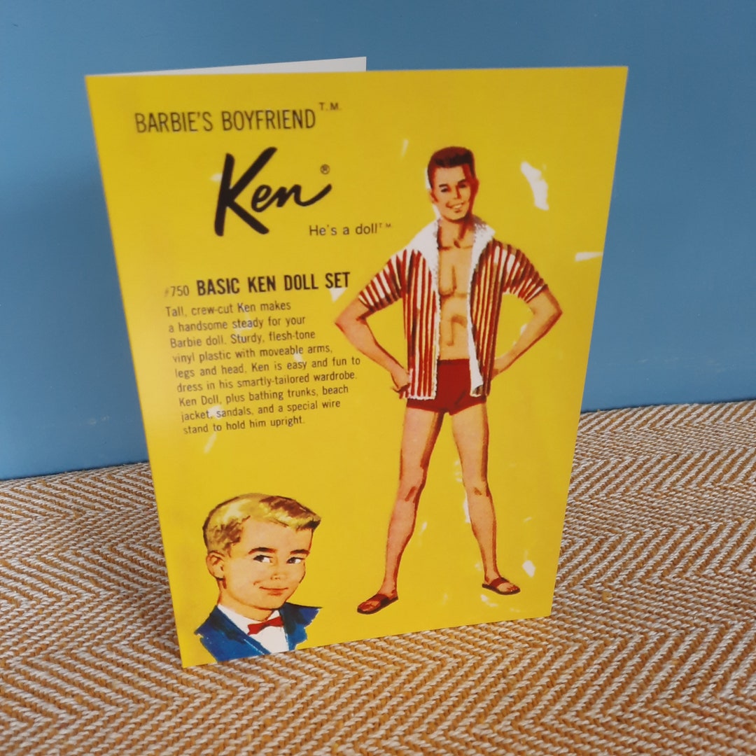 Basic Ken Barbie and Ken Retro Style Greetings Card A5 Blank for All ...