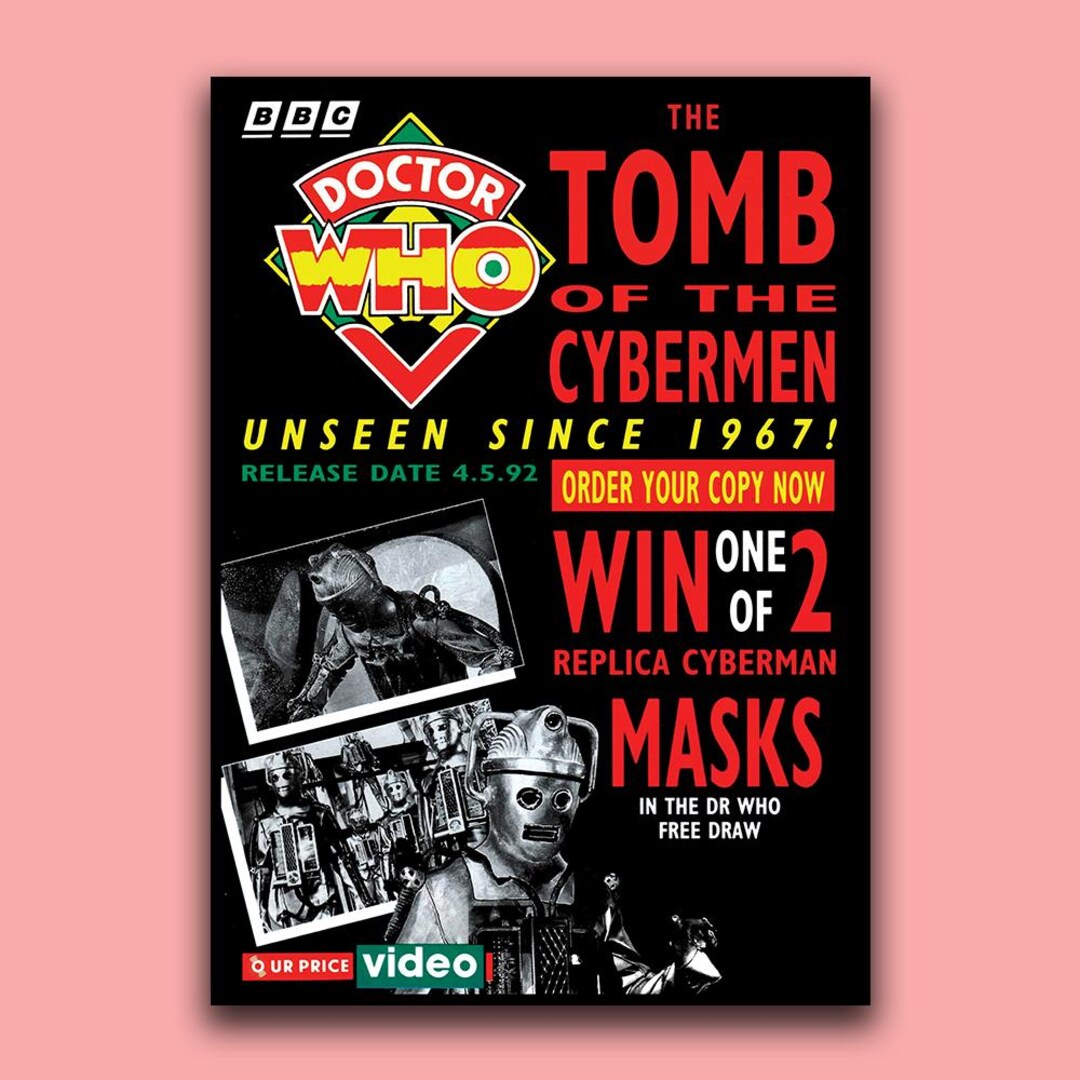 Doctor Who Tomb of the Cybermen VHS Advert reproduction A3 Art Print - Etsy