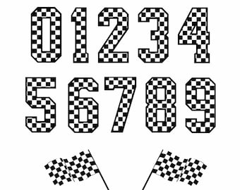 Checkered Flag Number Svg - Etsy Israel