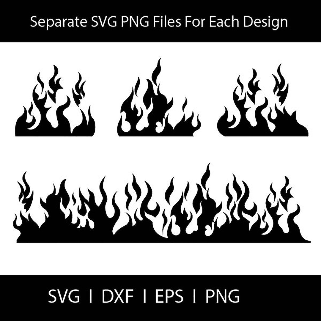Flame SVG Bundle, Fire Flames SVG, Fire Clipart, Fire SVG Files Png Eps ...