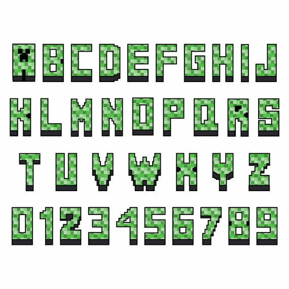 Digital Art & Collectibles mine letter svg 3D pixel font,Gamer font svg ...
