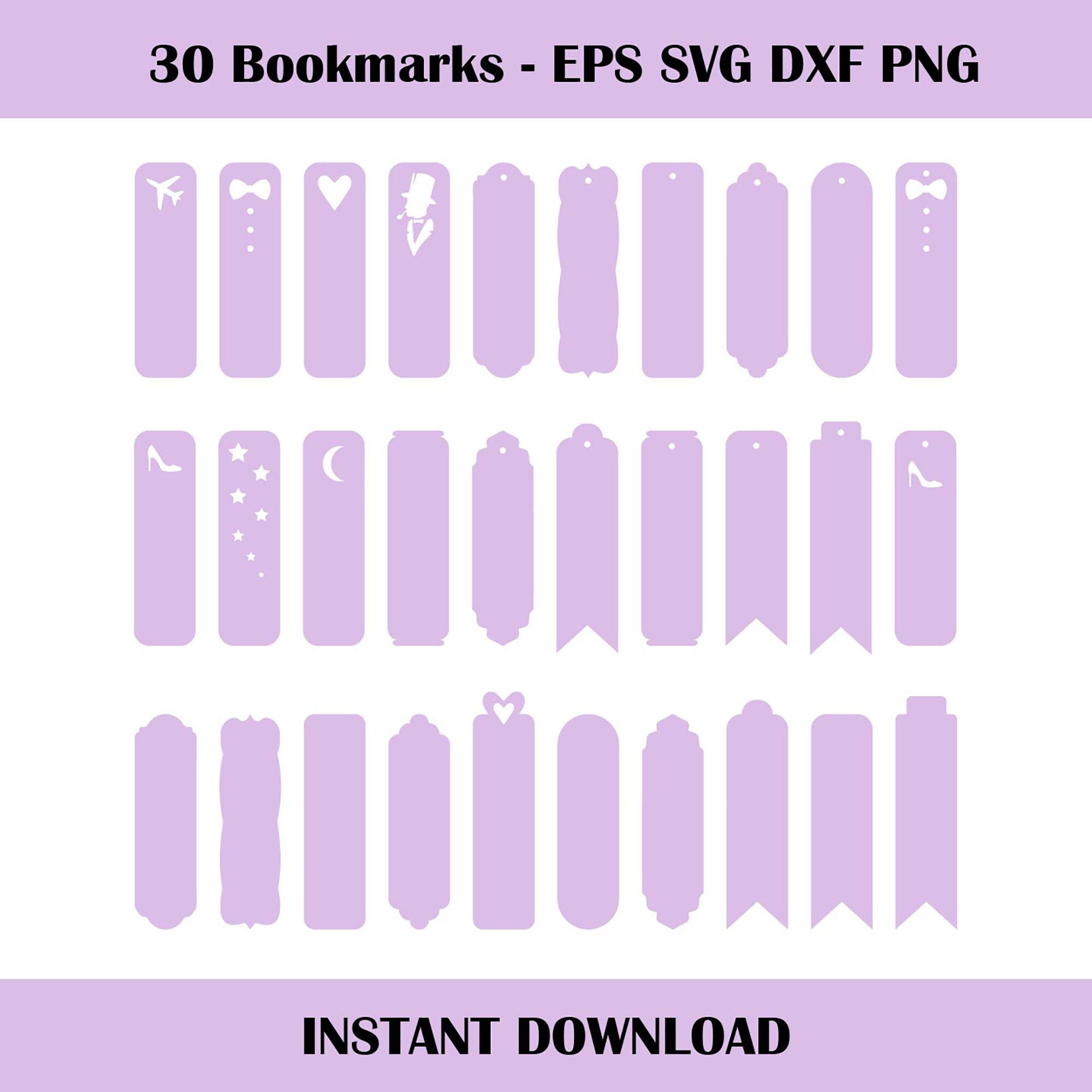 30 Bookmarks Template Bookmarks Set Media File Digital - Etsy