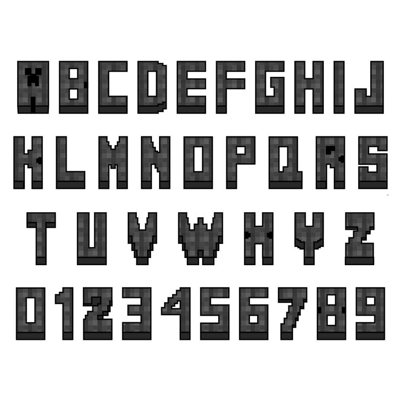 Gray Pixel Font SVG Game Letters Pixel Craft Letters Cutting Cricut Gray Pixel Font SVG Game Letters Pixel Craft Letters Cutting Cricut
