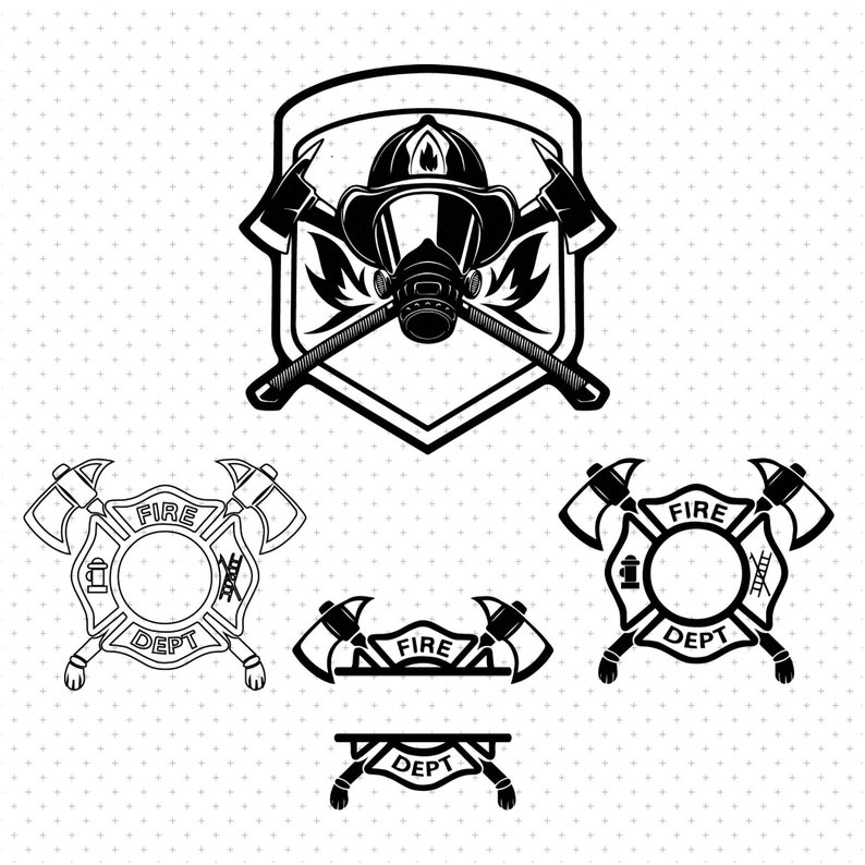 Fire Dept SVG, 8 Firefighter Logos in Bundle, Fireman Department Png ...
