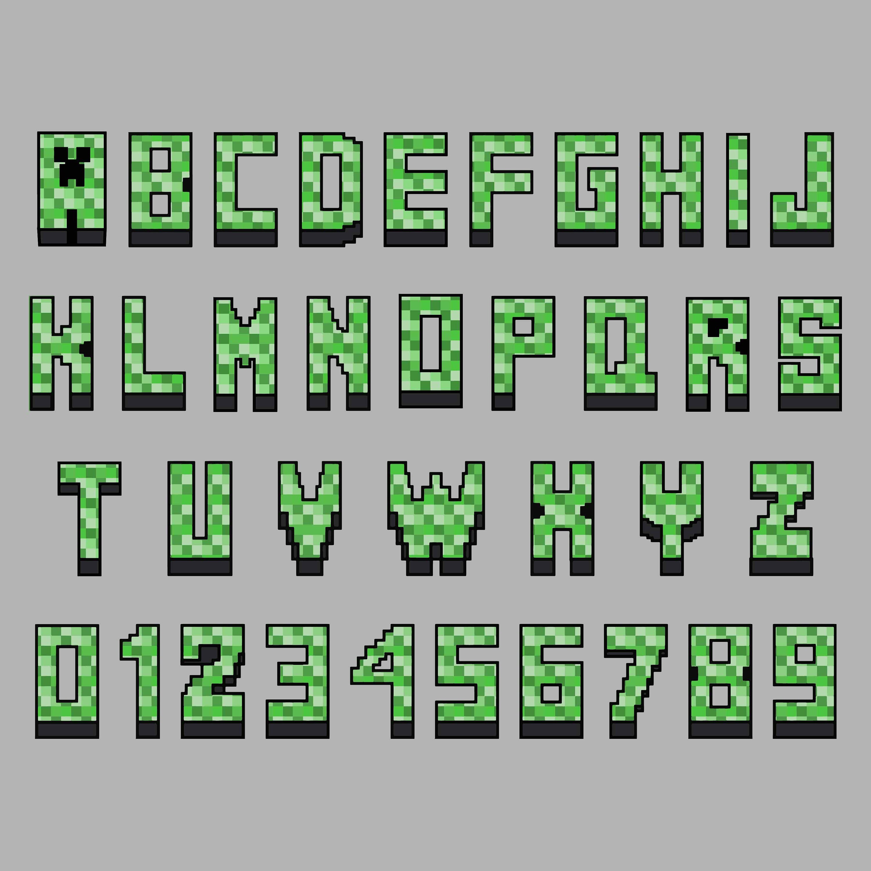Green Pixel Font SVG, Game Letters , Pixel Craft Letters, Cutting ...