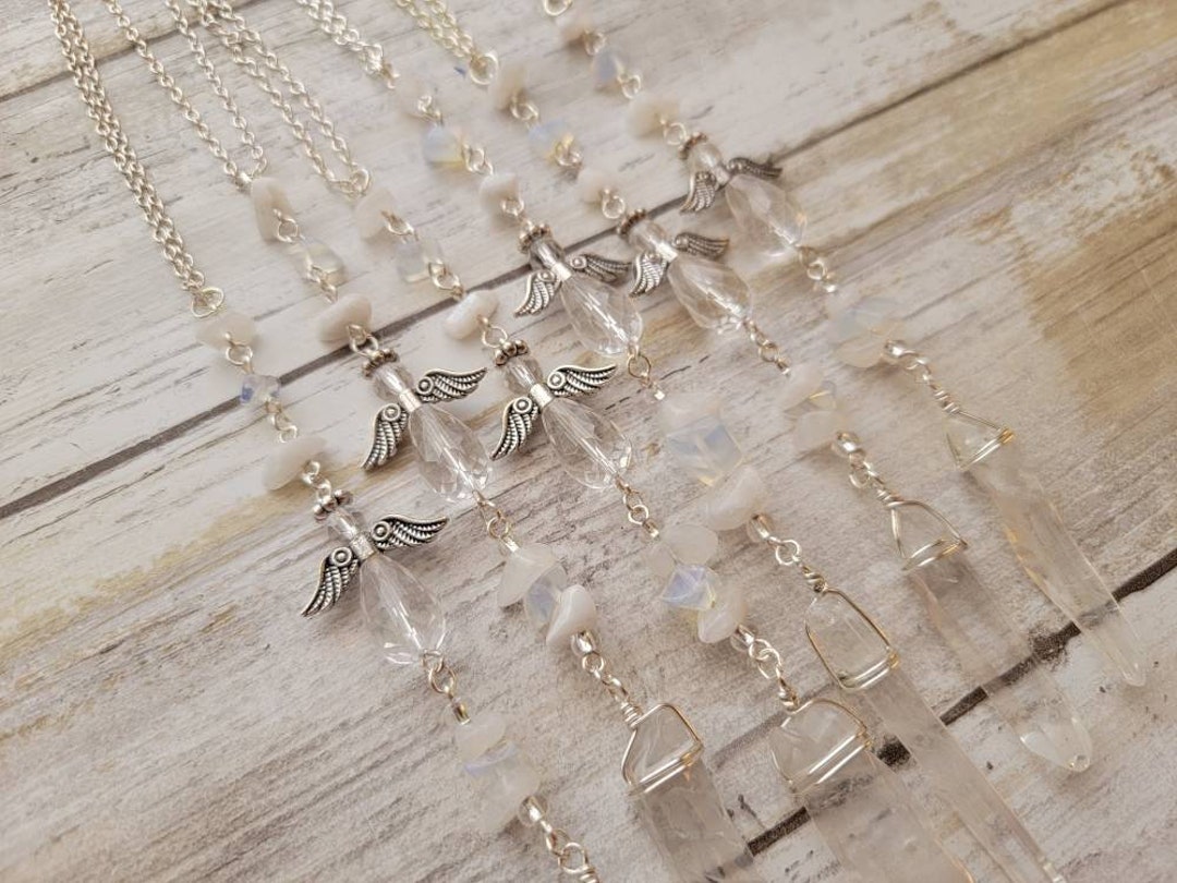 Car Charm guardian Angel Moonstone Opalite Quartz - Etsy