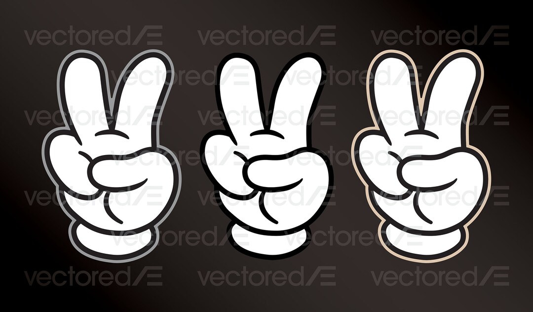 Peace Sign Mickey Sticker - Etsy
