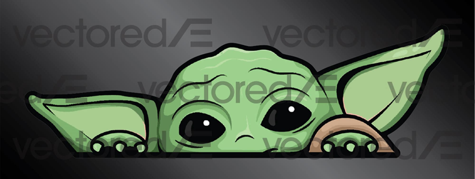 Grogu Peeking Decal - Etsy